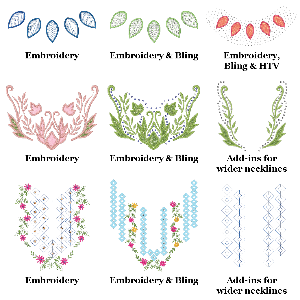 Boutique Necklines - Embroidery, Bling, & HTV